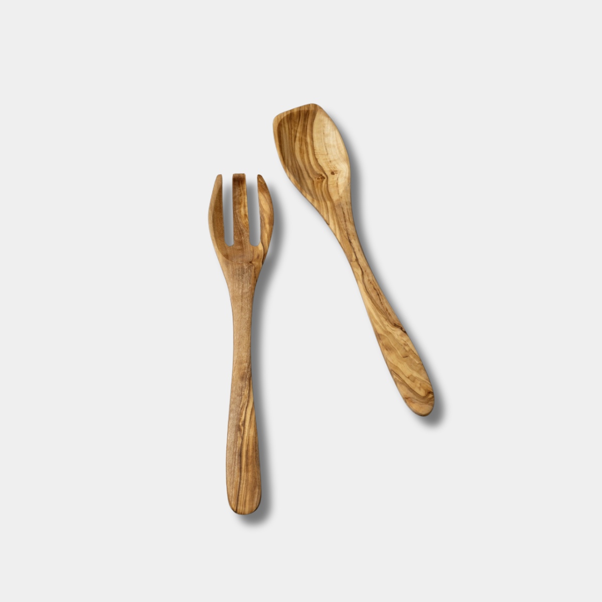 Organic Shaped Olive Wood Utensils Set – Wrapped.